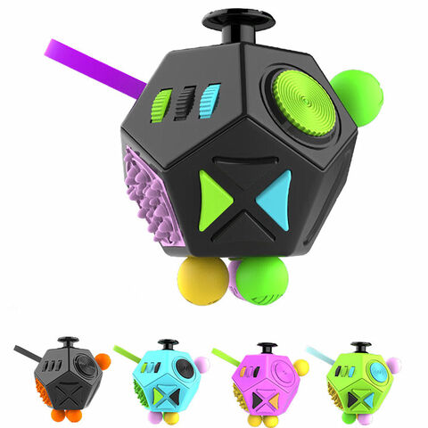 Fidget Cube Amazon Hot 2nd Generation Cube 12-sided Anti Stress Dice ...