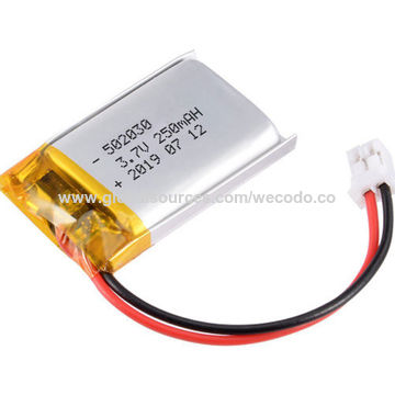 China Lipo 502030 402030 602030 Lithium Polymer Cell 3.7V 7.4V 250mAh ...