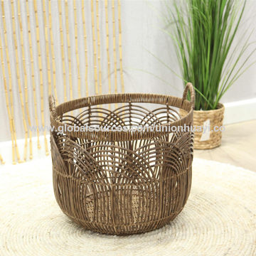 China Quality PP Tube Woven Round Storage Basket durable laudnry basket ...