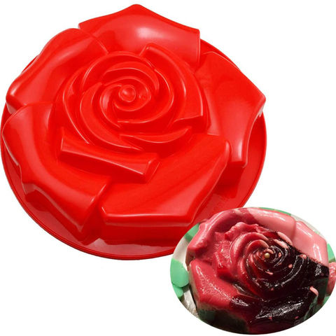 Buy Wholesale China Red Rose Flower Birthday Silicone Cake Baking Pan ...