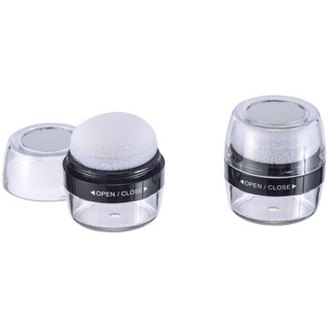 LOOSE POWDER POT with puff and mirror, powder container puff pot puff ...