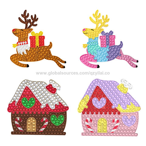 China Christmas Pop it Fidget Toy,Rainbow Square Hard Shell Pop It ...