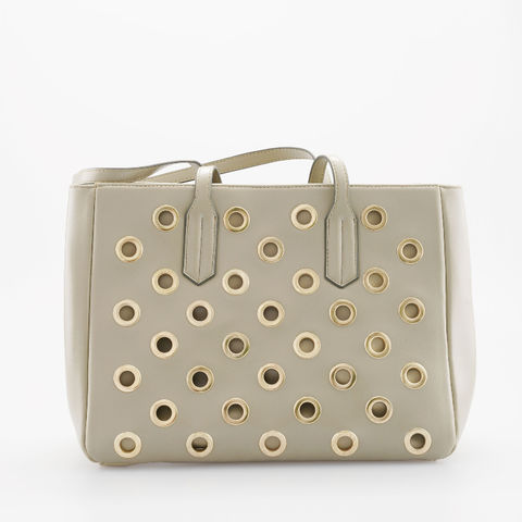 Big crossbody bag with PU,Metal eyelets with color contrast design, PU ...