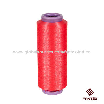 China Polyester Yarn DTY 150D/48F dope dyed color yarn Excellent light fastness for Yacht tent ...