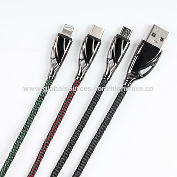 Buy Wholesale China 3ft 6ft 10ft Nylon Braided Metal Head Cable Fast ...