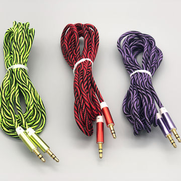 Audio Data Cable Premium Nylon Male To Male Auxiliary Aux Cable for Car ...