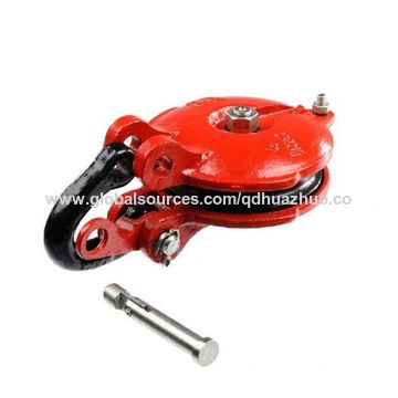 Red snatch pulley block with shackle , size from 3 inch to 8 inch ...