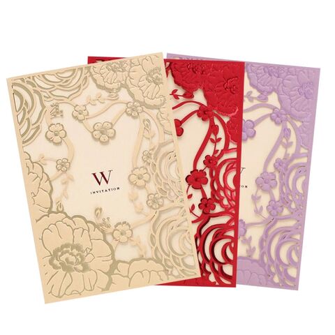 Buy Wholesale China Wedding Invitations Flower Pattern Laser Cut ...