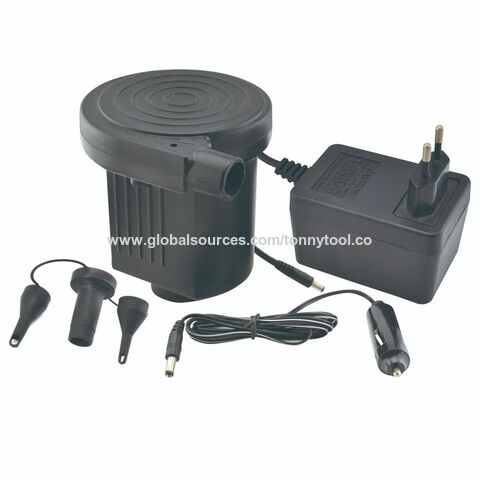 Electric Air Pump, Portable Air Pump with 3 Nozzles, 110V AC/12V DC ...
