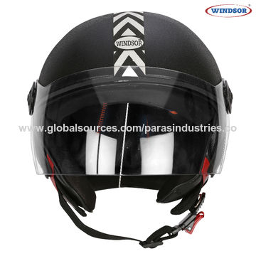 Buy Wholesale India Windsor Lovely Open Face Wrinkle Helmet With Clear ...