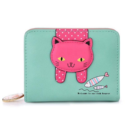 Children PU Girls Kids Wallets Little Girl Cute Cat Wallet Kitty ...