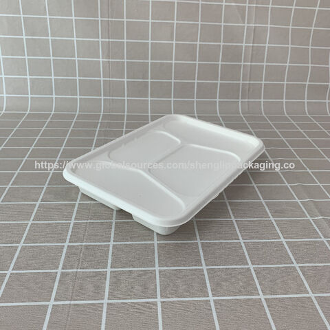 China Fast food packaging sugarcane pulp food box,4 compartment paper ...