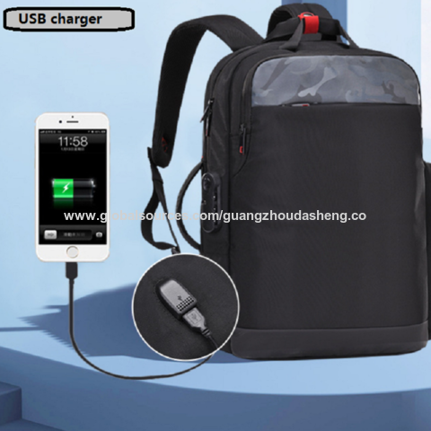 Fingerprint lock travel backpack handle / daypack multi-function laptop ...