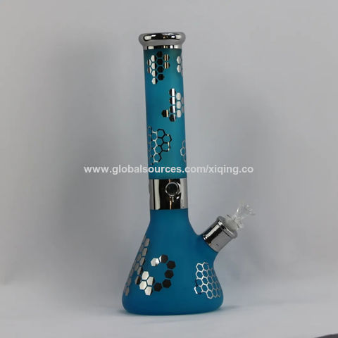 China Glass bong 14" 950g Colored Painting Beaker, Glass Smoking Pipe ...
