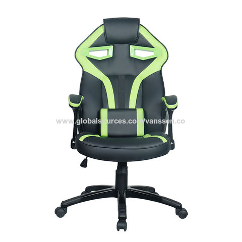 Adjustable Gaming Swivel Chair With PU material Nylon Wheels in Neon ...