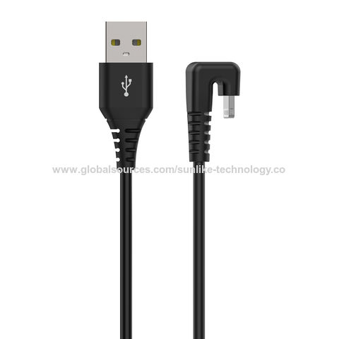 China USB A to Lightning angle gaming cable with C89 connector, PVC ...