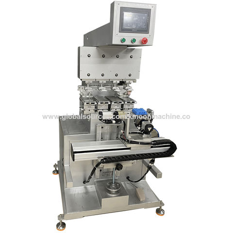 China Four-color servo shuttle pad printing machine with rotating ...