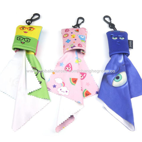 China Microfiber glasses lens cleaning cloth with keychain,personalized ...