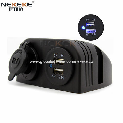 Buy China Wholesale Autos Truck Dual 3.1a Blue Usb Charger 12v ...