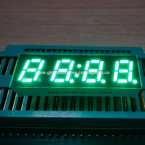 China Pure Green common anode 0.28" 4-digit 7-segment LED clock display ...