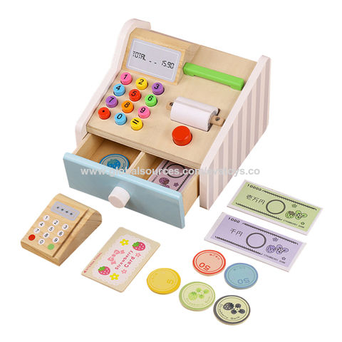 China New design realistic wooden cashier toy for kids pretend play ...
