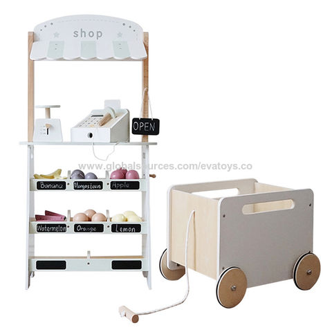 China Hot selling children simulation paly wooden mini market toy with ...