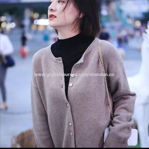 Buy Wholesale China Factory Supply Knitted Cashmere Cardigan For Women ...