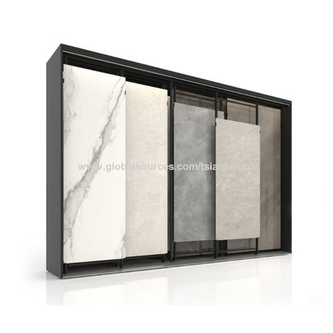 China Sliding Tile Display Rack Pull Out Push Quartz Showroom Stone ...