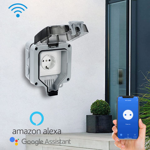 Outdoor socket, EU smart wireless remote control socket with waterproof ...
