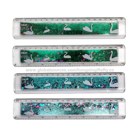 China 20cm swan logo liquid sequine ruler on Global Sources,swan logo ...