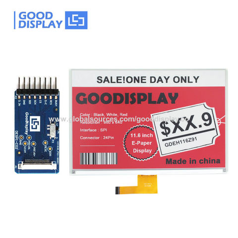 Large size 11.6 inch E-paper TFT LCD module tri-color E Ink display ...