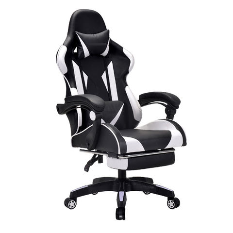 Gaming Chair light with Lumbar Support Arms Headrest High Back PU ...