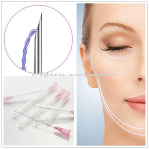 China Korea collagen pdo thread lift Mono Screw 29G 60mm hilos tensores ...