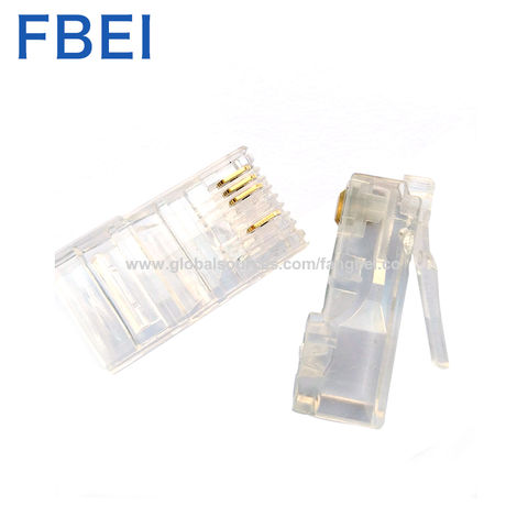 China RJ45 plug 8P4C connector with gold-plated CAT 5e UTP connector on ...