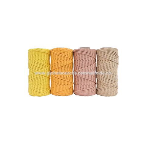 Macrame Cord 4mm 100 meter Twisted Cotton Braid Cord Multi Color length ...