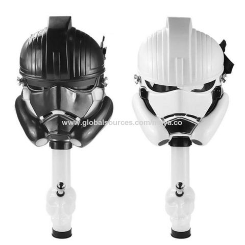 White Black Storm Troopers Gas Mask Bong Acrylic Water Pipe Smoking ...