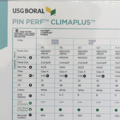 Buy Wholesale China Usg Boral 16mm Pin Perf Climaplus Acoustical ...