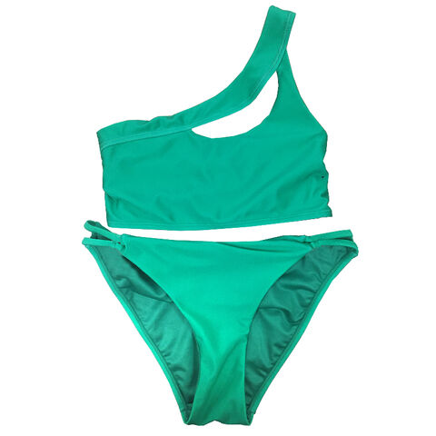 Buy Wholesale China Girls One Shoulder Bandeau Bikini. Cut-out Big Girl ...
