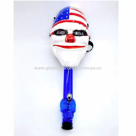 China America Flag Clown Style Gas Mask Acrylic Bong Smoking Water Pipe ...