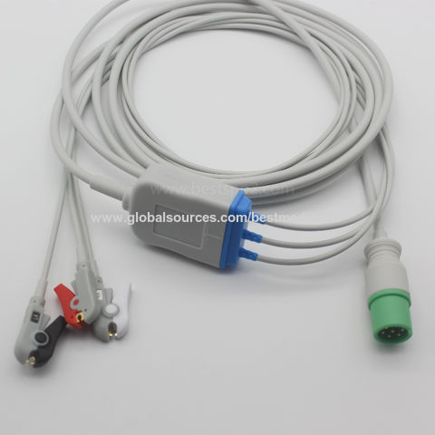 China Compatible for Contec 7Pin ECG Cable Contec 3Lead AHA Grabber on ...
