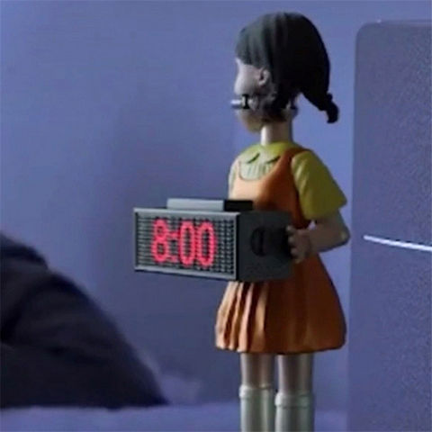 China Squid Game Alarm Clock Resin Decoration 123 Wooden Figure Doll ...