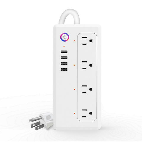 WIFI& Bluetooth Smart Plug Board 4 Sockets & 4 USB US Pins, wifi power ...
