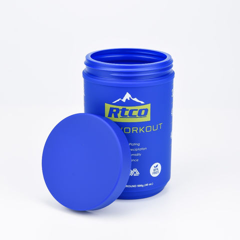 Plastic jar, plastic canister, protein powder red soft touch HDPE ...