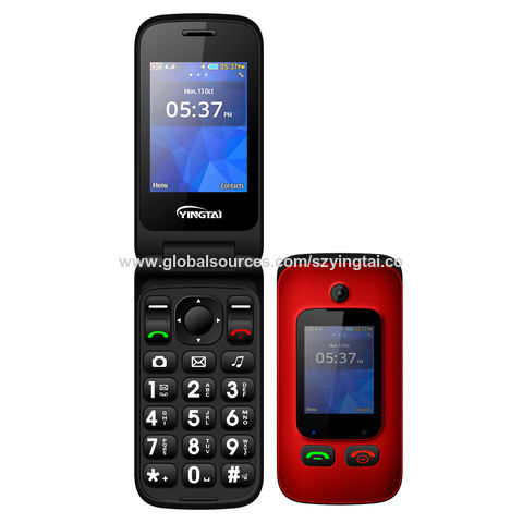 China 2.4"+1.77" dual screen flip 4G LTE basic mobile phone without GPS ...