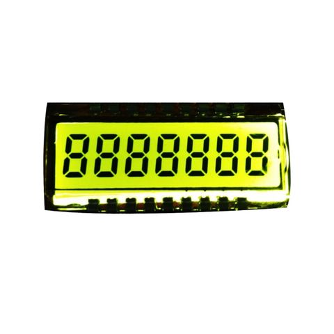 Factory custom shape round square yellow segment lcd display ...
