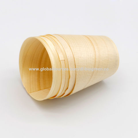 China Biodegradable Round Disposable Pine Wood Serving Cup eco-friendly ...