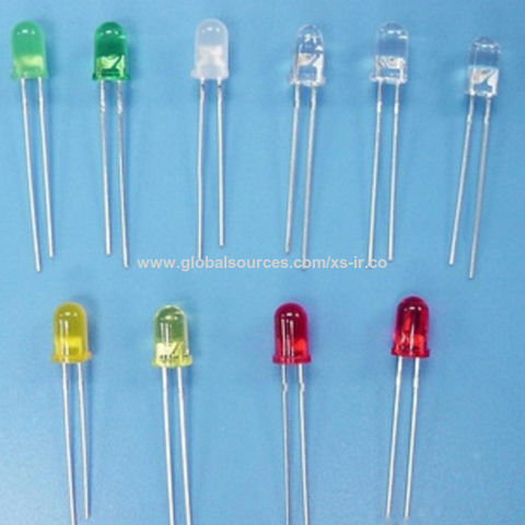 China Through hole LED,lamp LED with red diffused red color LED Sanan ...