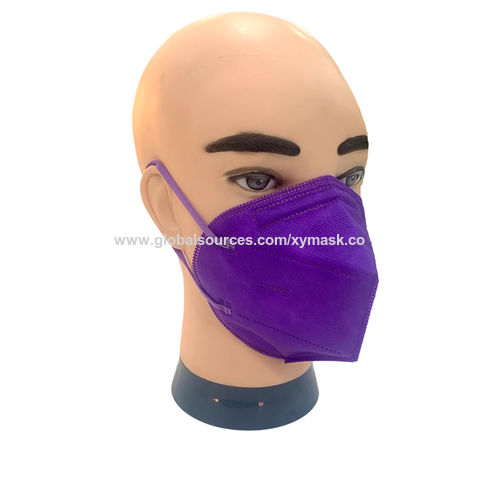 Mask Manufacturers China 5 Ply Non-Woven KN95 Mask Purple Color, face ...