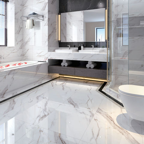 Buy Wholesale Super White Body Carrara Marble Design Porcelain Floor ...
