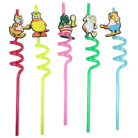 China PLA Straw Manufacturers Supply 2D Farm Cartoon Animal Spiral Art ...